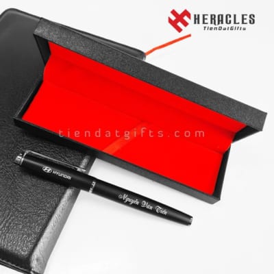 Bộ Quà Tặng Bút Ký, Sổ Tay: Heraclespen 009NV + Sổ Gỗ Khắc Tên